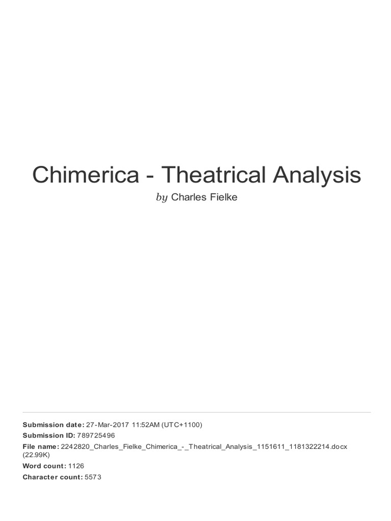 Chimerica Theatrical Analysis Review | PDF