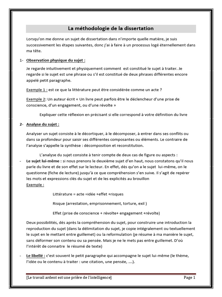La Méthodologie de La Dissertation | PDF | Phrase | Guillemet