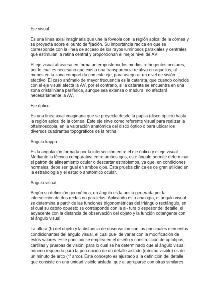 Eje Visual | PDF | Percepción visual | Óptica