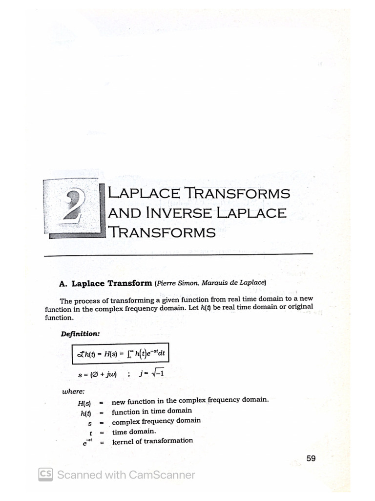 EE MATH Chapter 2 Laplace Transforms and Inverse Laplace Transforms | PDF