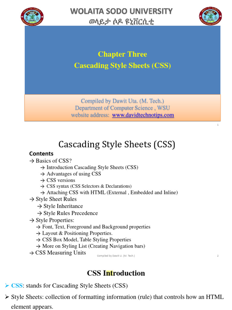 Chapter 3 Cascading Style Sheet Css Pdf Html World Wide Web 