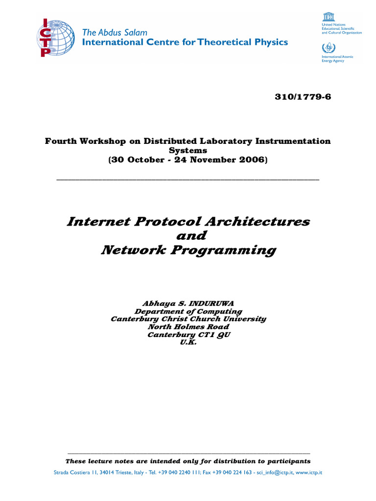 Internet Protocol Architectures and Network Programming | PDF | Computer Network | Internet ...