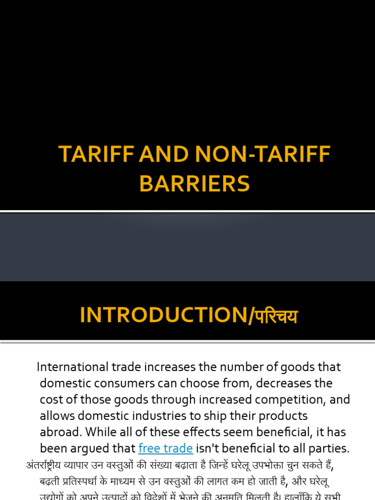 Tariff and Non Tariff Barriers | PDF