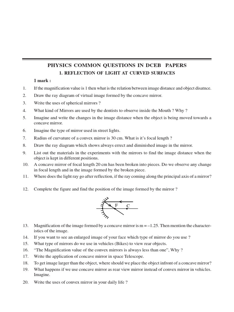 TS Physics DCEB Questions | PDF | Mirror | Electromagnetic Induction