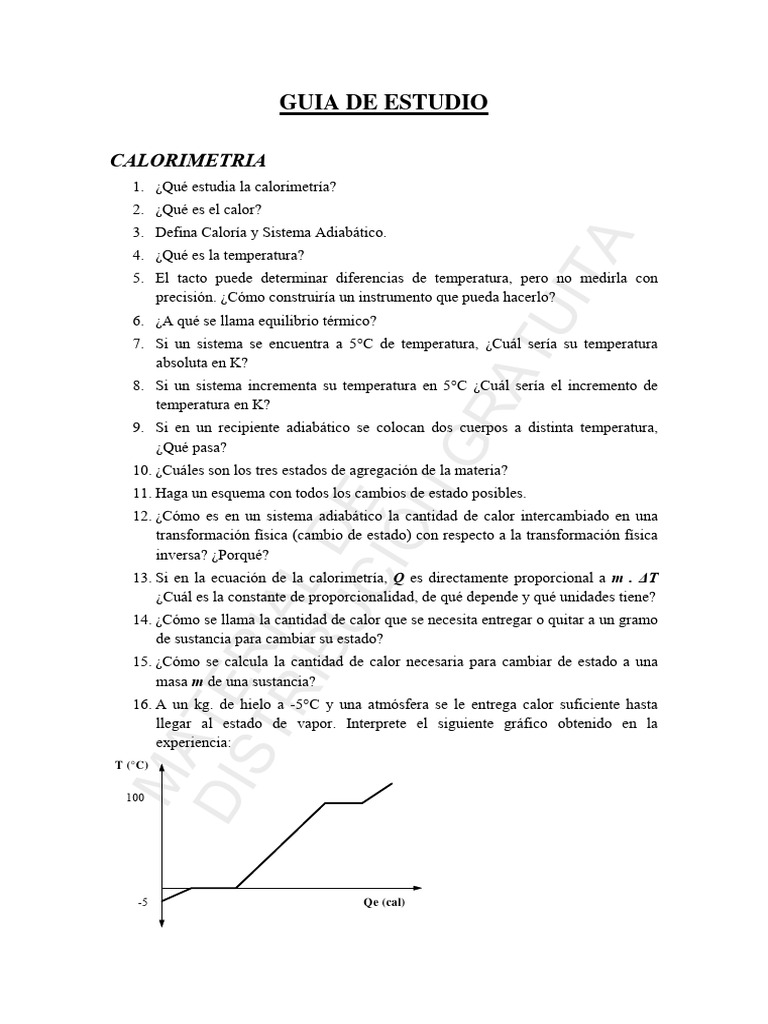 Guía de Preguntas Teóricas 2020 | PDF | Calor | Termodinámica