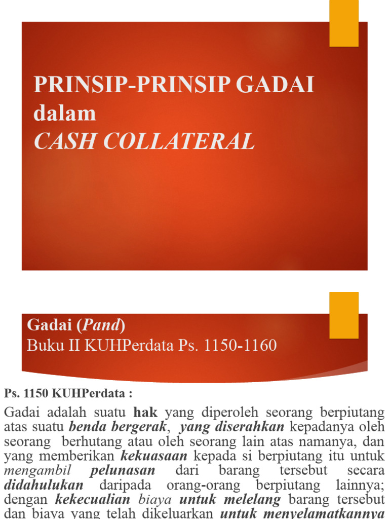 Prinsip Gadai dalam Cash Collateral | PDF