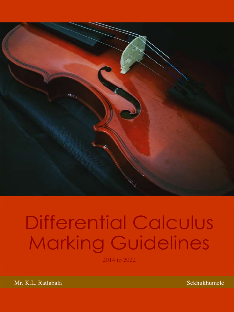 Differential Calculus '14 To '22 Marking Guidelines | PDF | Geometry | Differential Geometry