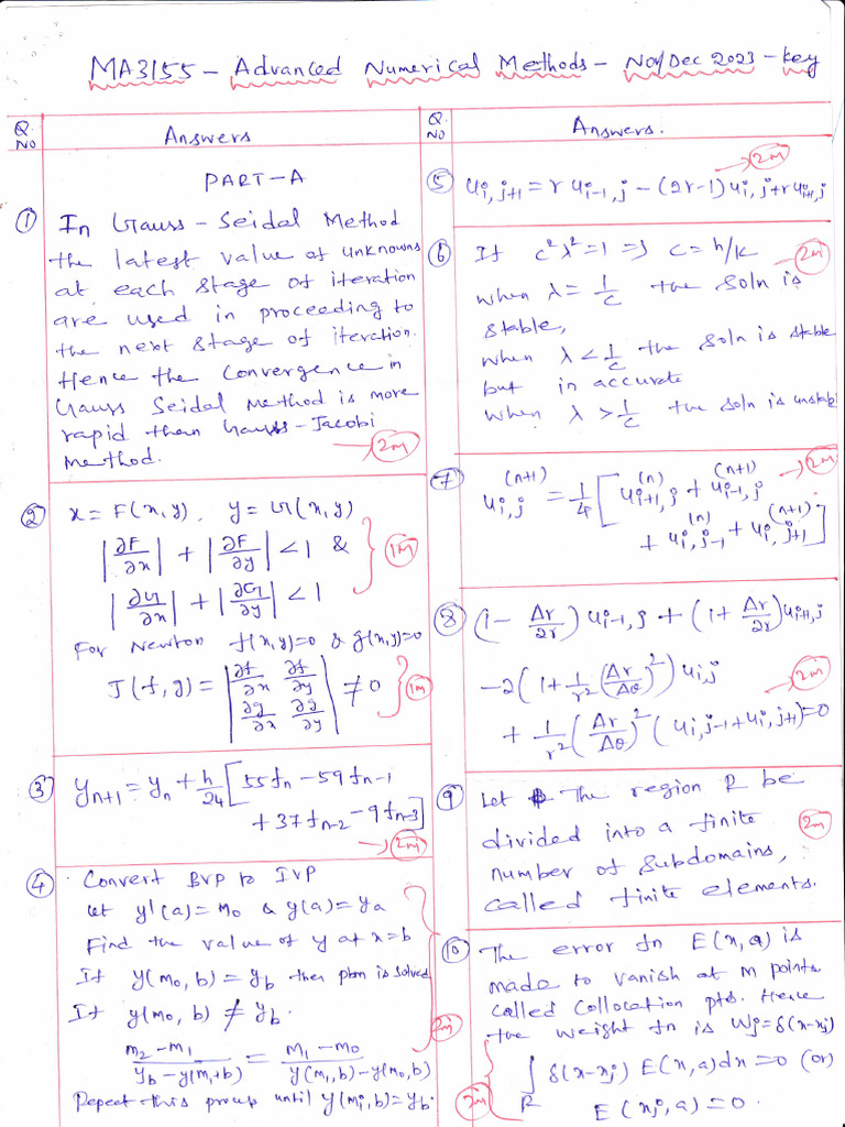 MA3155 Advanced Numerical Methods Nov-Dec 2023 | PDF