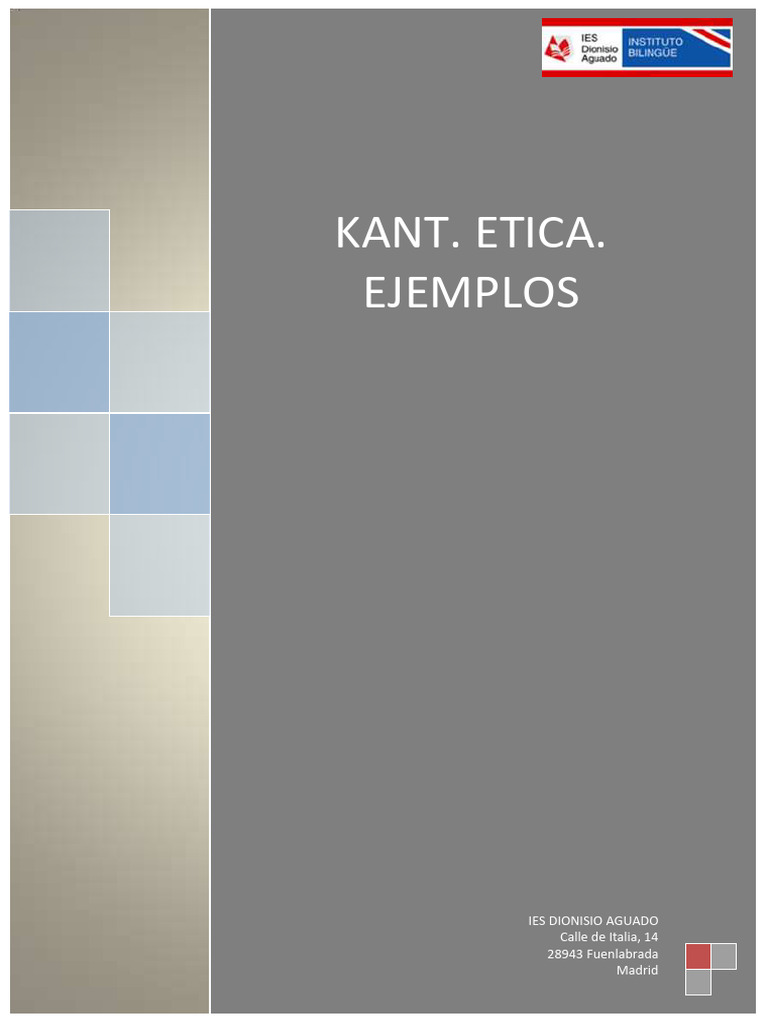 Kant Etica Ejemplos | PDF | Immanuel Kant | Moralidad