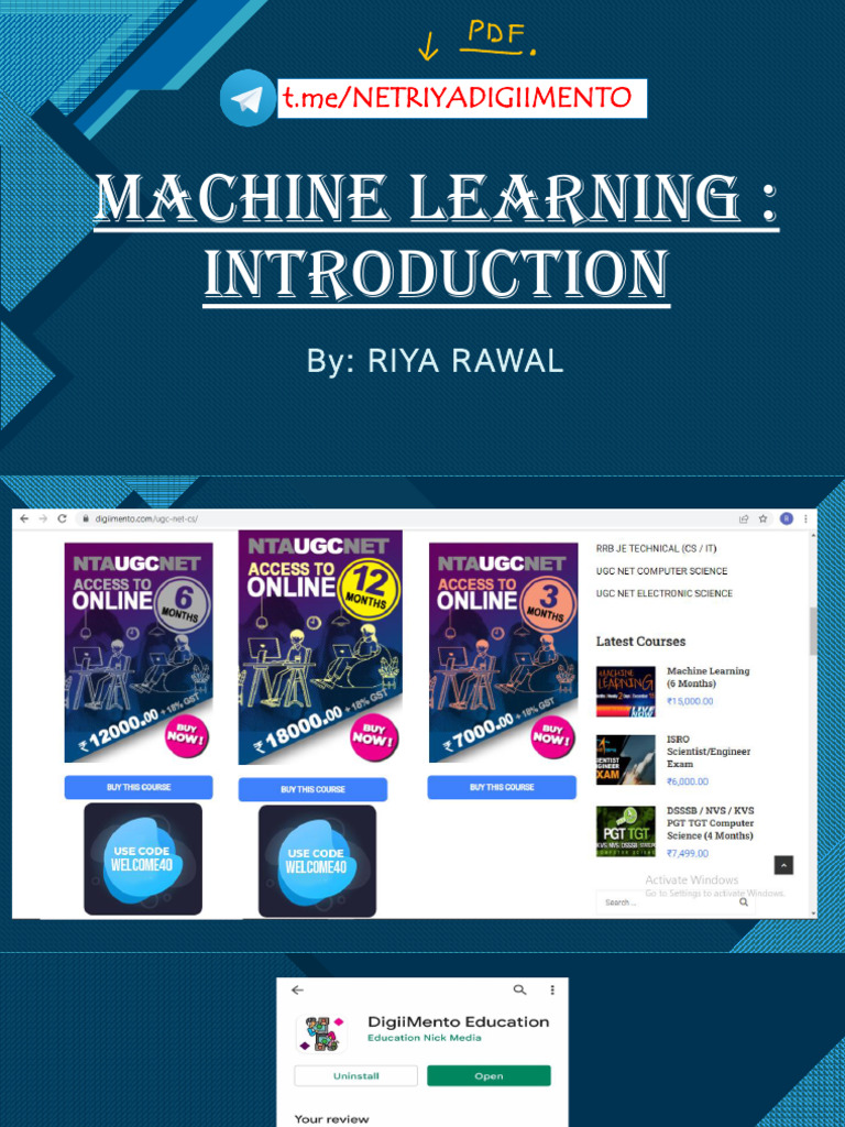 ML - Introduction | PDF | Machine Learning | Artificial Intelligence ML - Introduction | PDF | Machine Learning | Artificial Intelligence