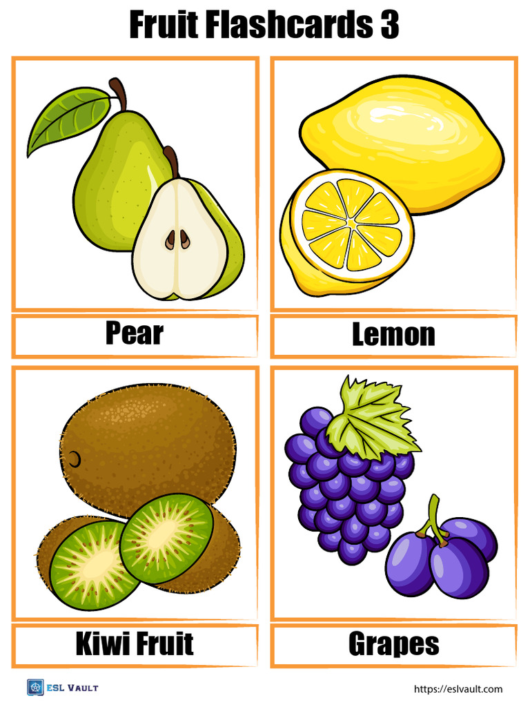 Fruit Flashcards for Kids | PDF