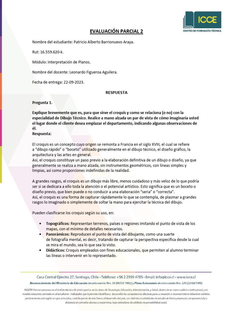 EVALUACIÓN PARCIAL 2 Interpretacion | PDF | Dibujo | Dibujo técnico