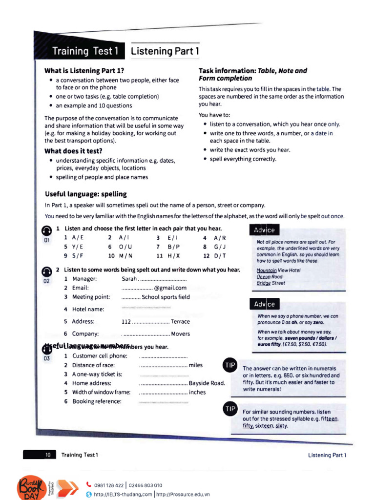 IELTS Trainer 2 TEST 1 Listening | PDF
