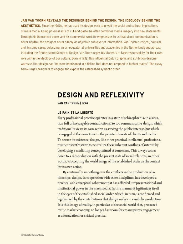 Design and Reflexivity | PDF | Thought | Liberal Arts Education