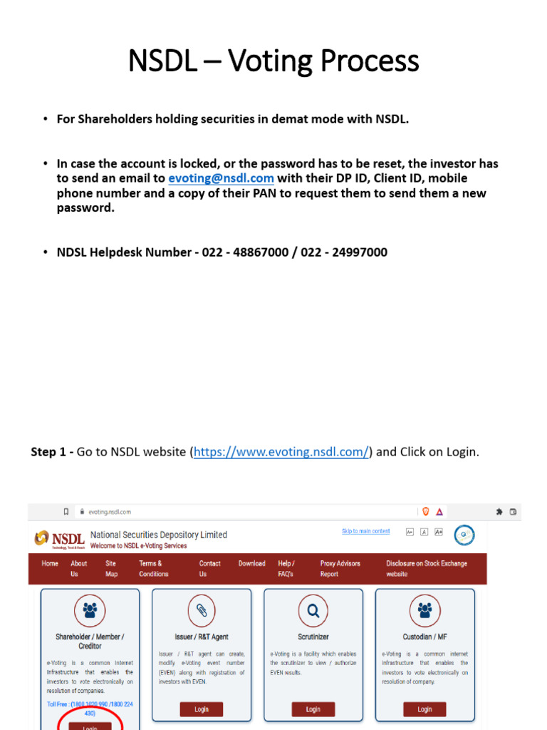 NSDL Voting Process Guide | PDF