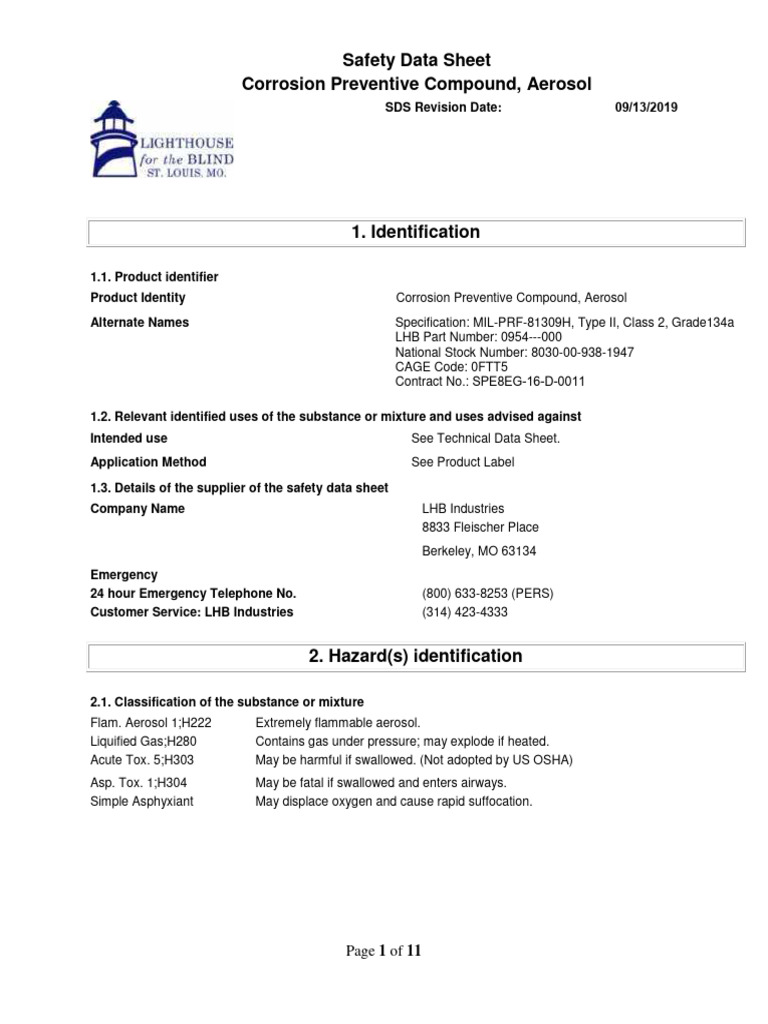 Corrosion Preventive Compound, Mil-Prf-81309h | PDF | Toxicity | Solvent Corrosion Preventive Compound, Mil-Prf-81309h | PDF | Toxicity | Solvent