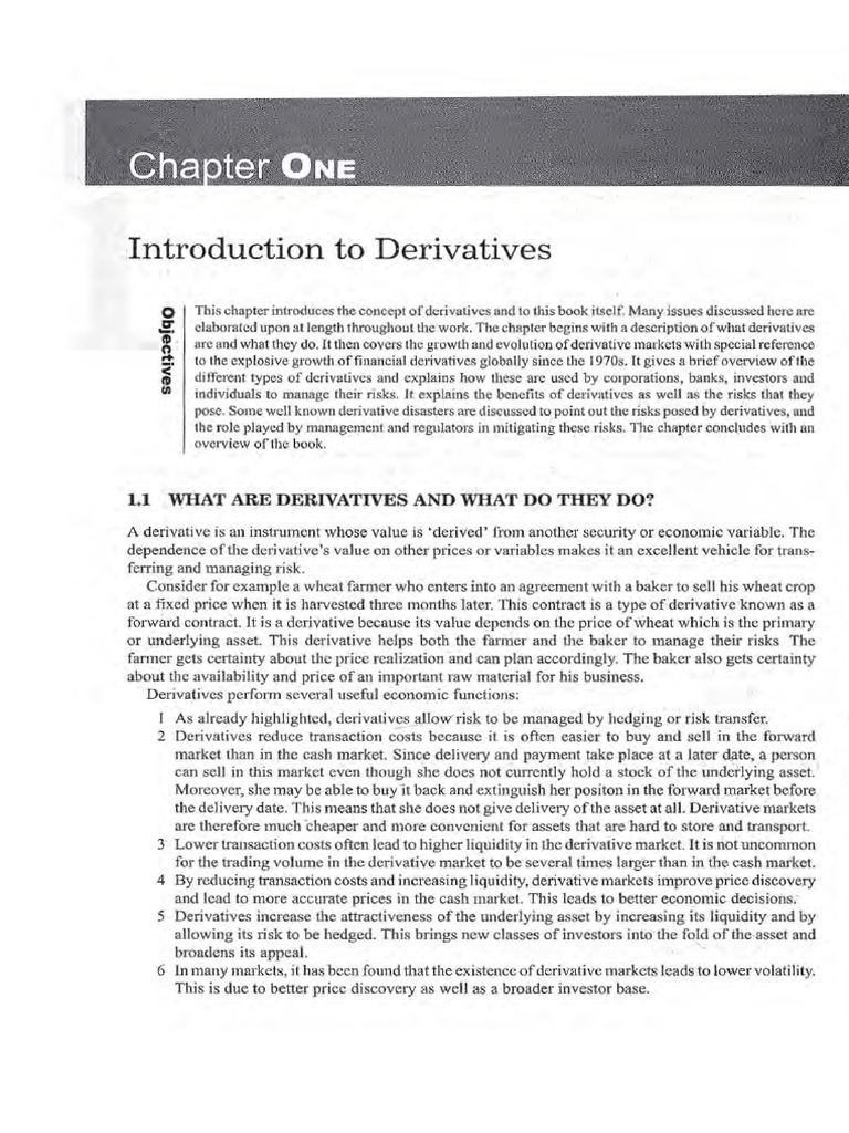 Unit - 1 - Introduction To Derivatives | PDF | Derivative (Finance ...
