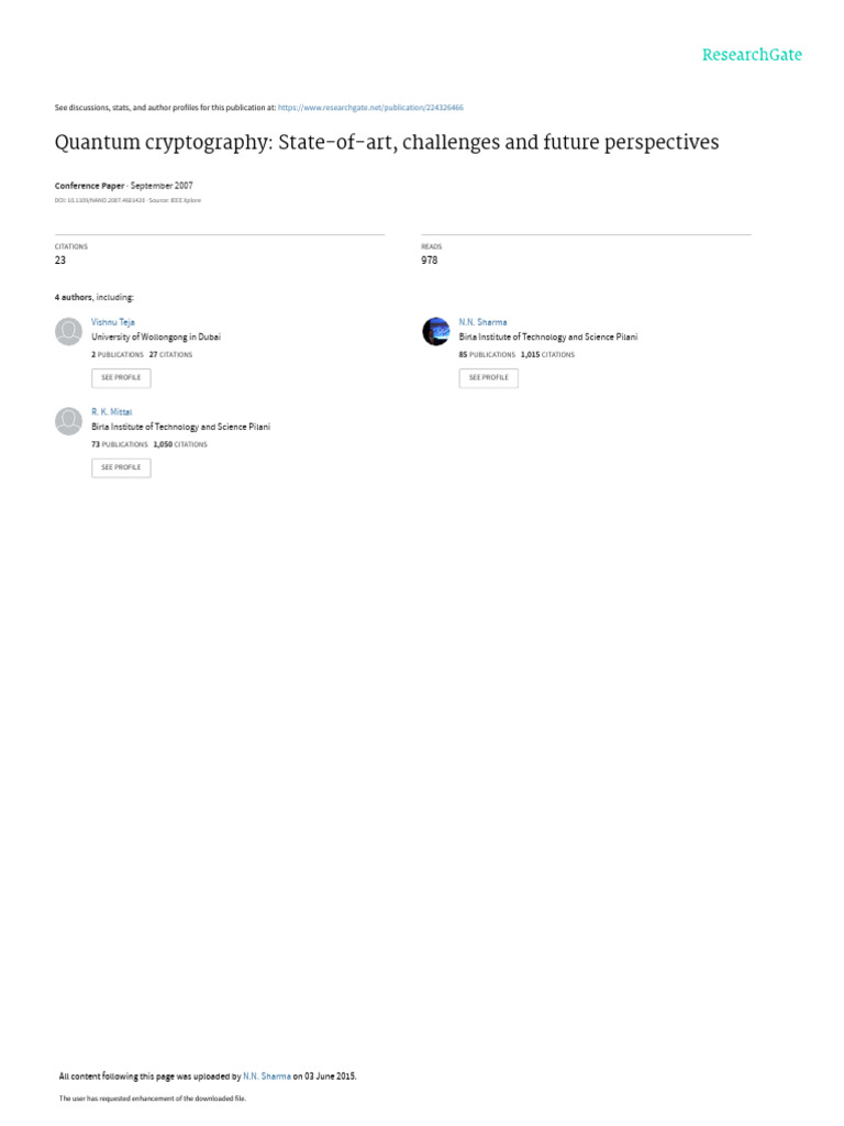 Quantum Cryptography State-Of-Art, Challenges and Future Perspectives ...