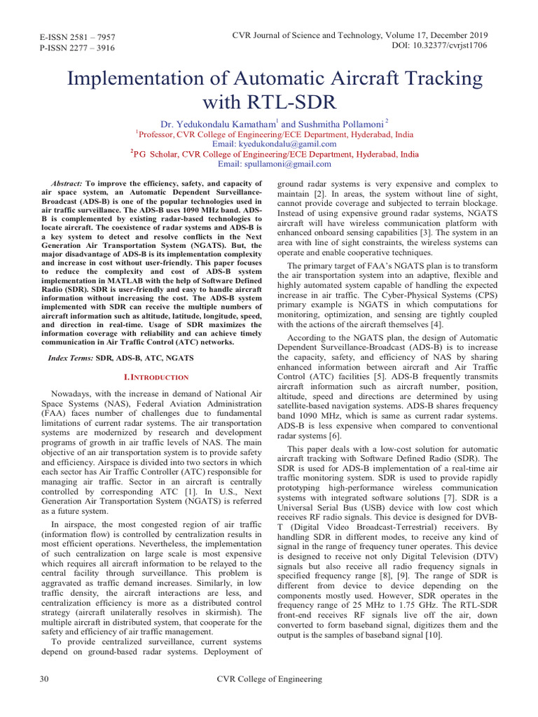 565-Article Text-875-1-10-20200121 | PDF | Air Traffic Control | Transponder (Aeronautics)