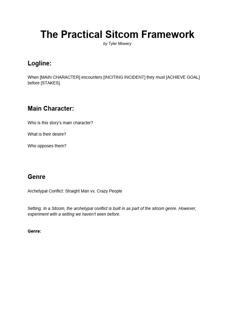 The Practical Story Framework (TV - Sitcom) | PDF | Plot (Narrative)