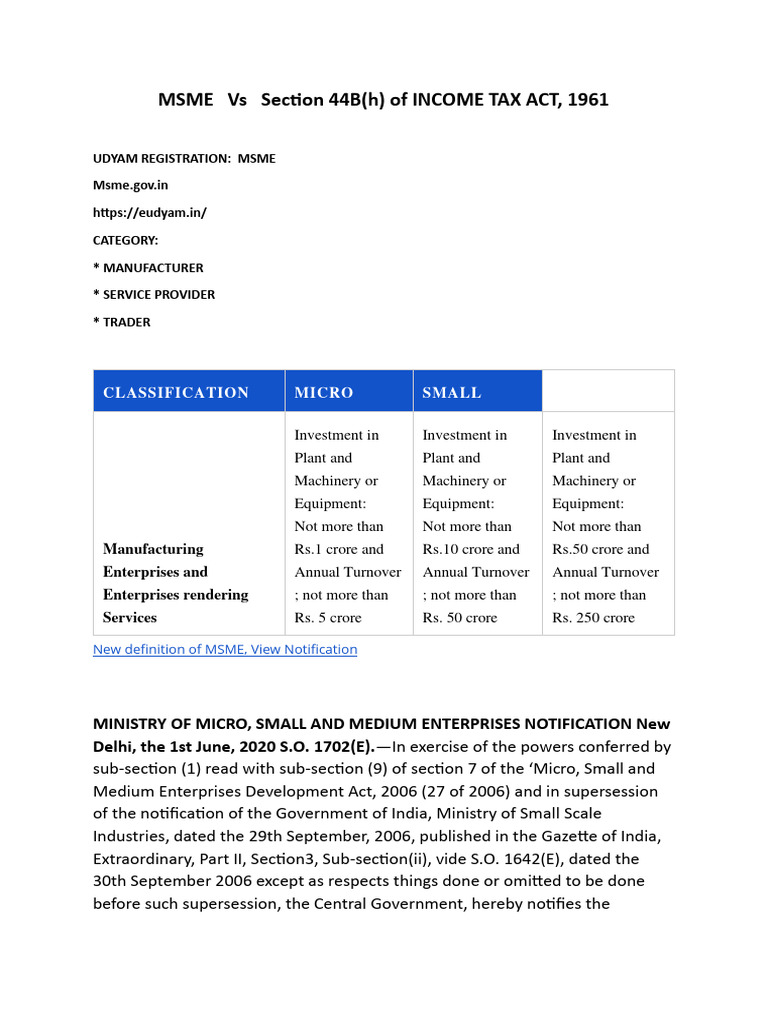 MSME Vs Section 44B | PDF | Small And Medium Sized Enterprises | Interest