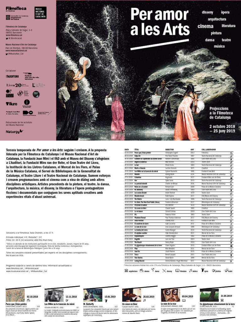 Programa Per Amor A Les Arts 2018-2019 | PDF