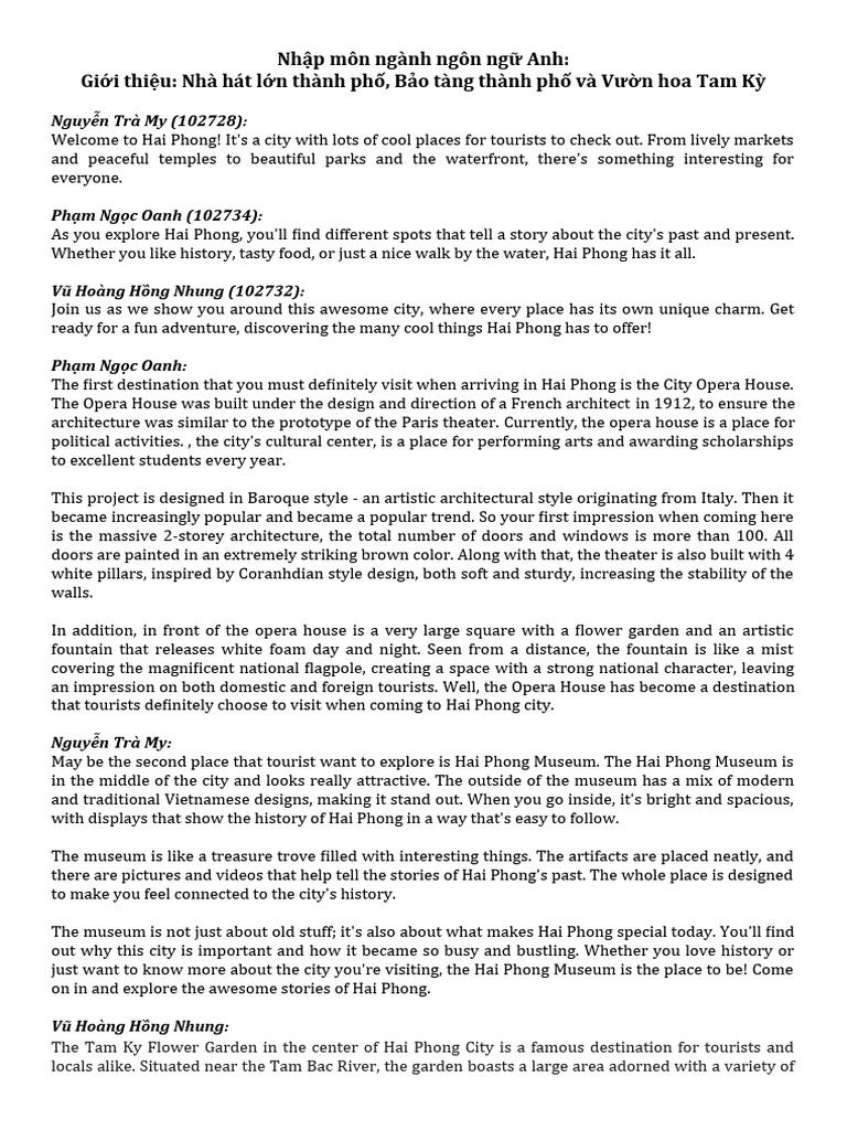 Transcript nhập môn 1 | PDF | Vietnam