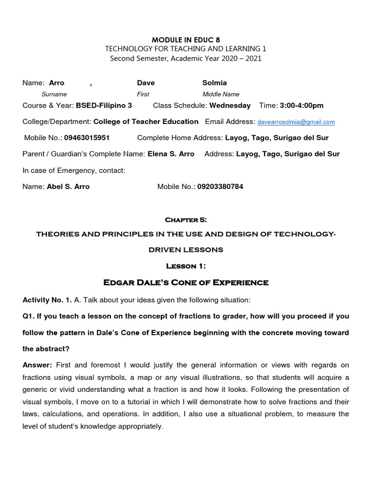 Chapter 5-Lesson 1 | Download Free PDF | Educational Technology | Thought