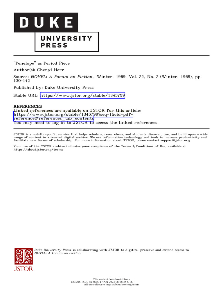 Penelope's Role in The Odyssey's Drama | PDF | Ulysses (Novel) | James ...