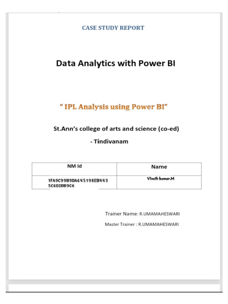 Case Study by Vinothkumar.m | PDF