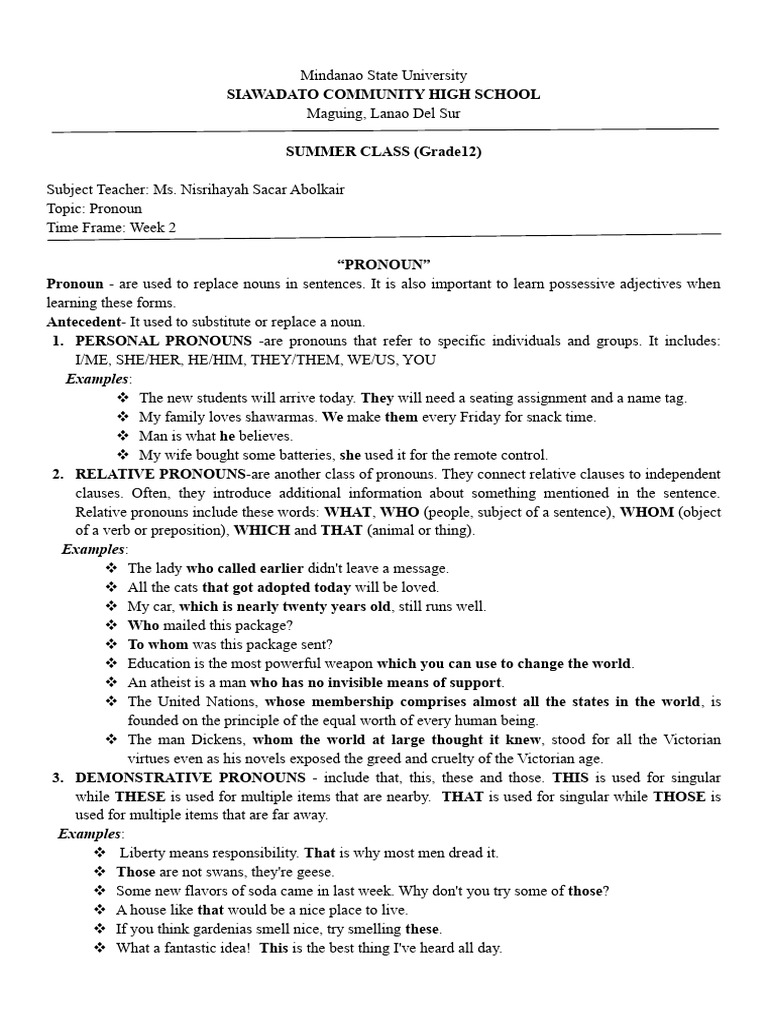 Nish-Handouts 2 (Long 2 Copies) | PDF | Pronoun | Semantics
