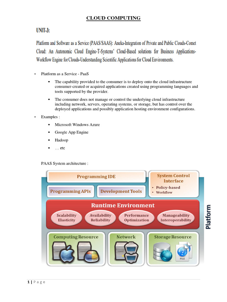 CC Unit 3 | PDF | Cloud Computing | Platform As A Service