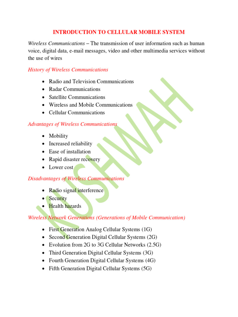 Unit 1 | PDF | Cellular Network | Radio