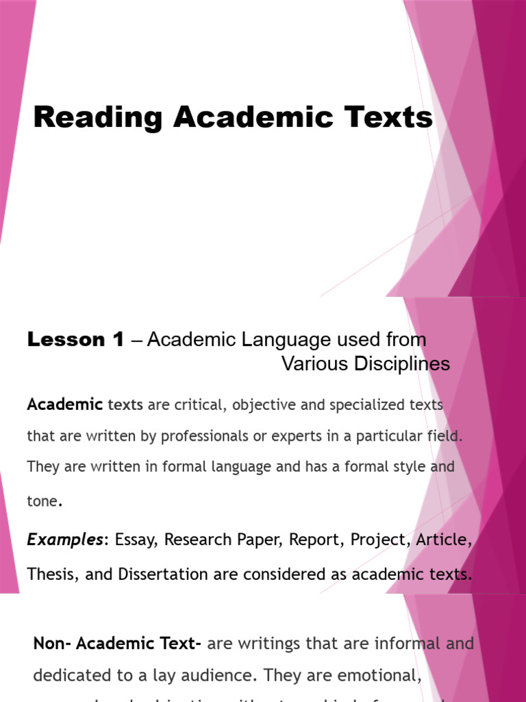 Understanding Academic Texts | PDF