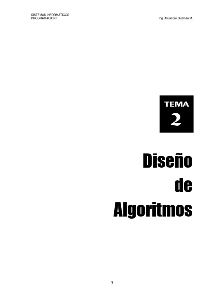 PRG-102 - Tema2-Diseño de Algoritmos | PDF | Algoritmos | Informática ... PRG-102 - Tema2-Diseño de Algoritmos | PDF | Algoritmos | Informática ...