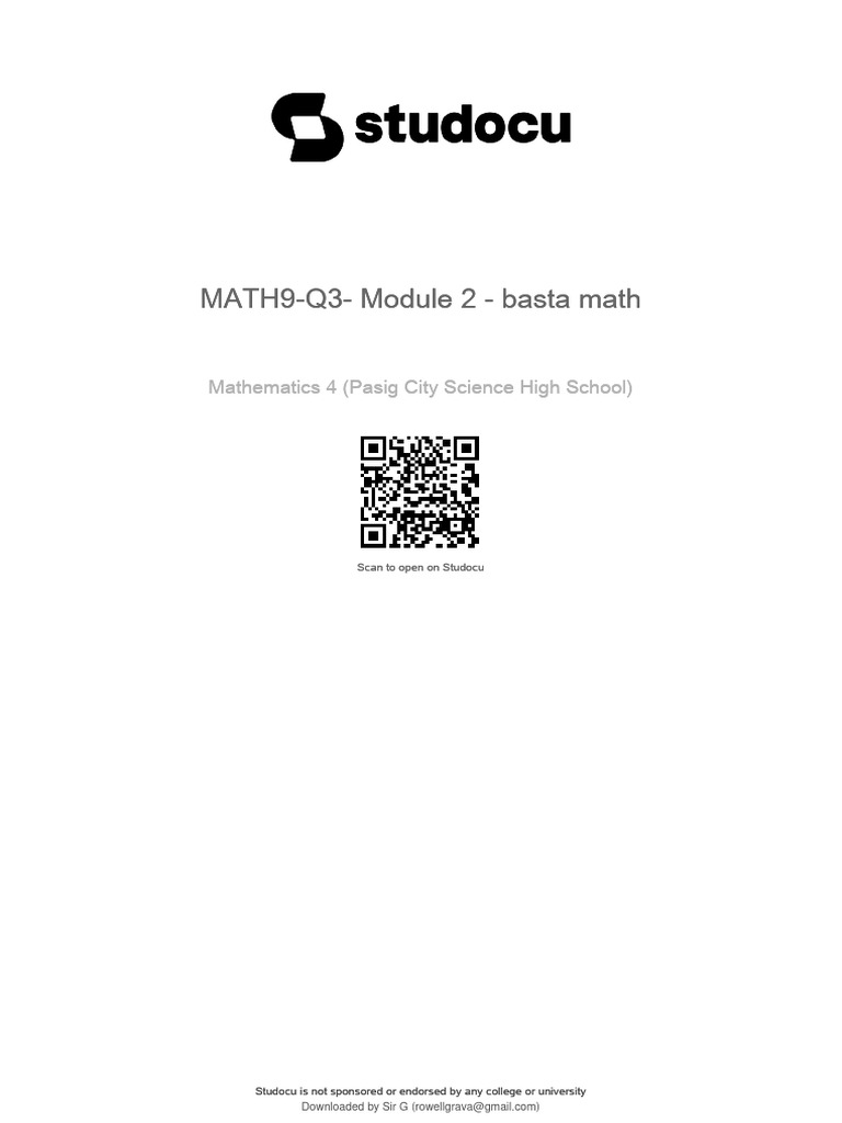 Math9 q3 Module 2 Basta Math | PDF | Area | Angle