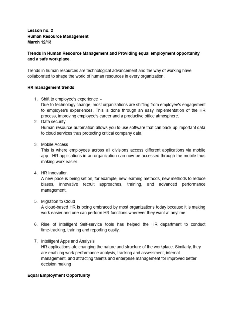 HRM Lesson 2 | PDF | Employment | Human Resource Management HRM Lesson 2 | PDF | Employment | Human Resource Management