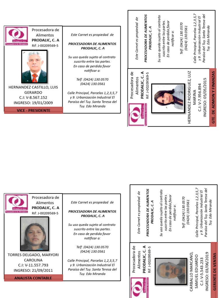 Modelo Carnet | PDF
