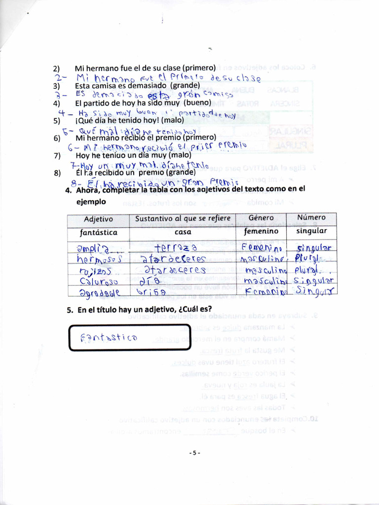 Lengua - Adjetivos - 02 | PDF