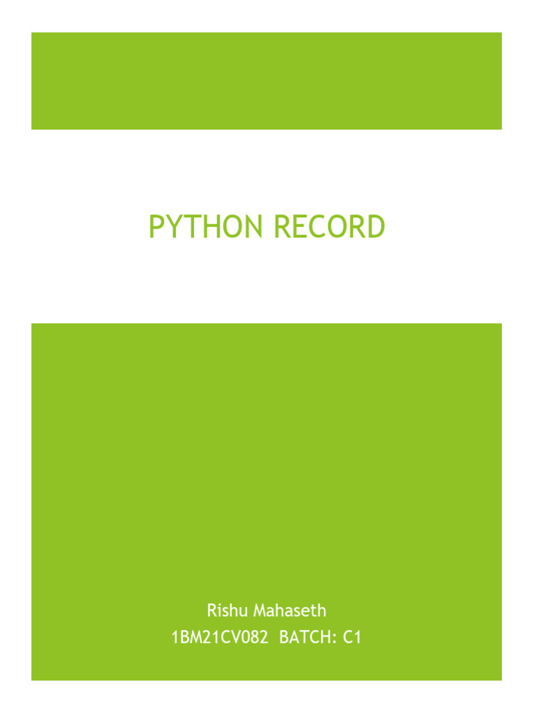 Python Record | PDF | Computing
