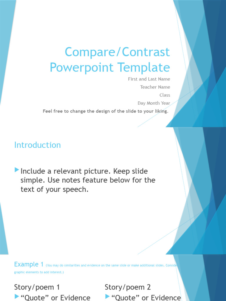 Eng11b U3 Compare Contrast PPT Template 1 | PDF | Microsoft Power Point