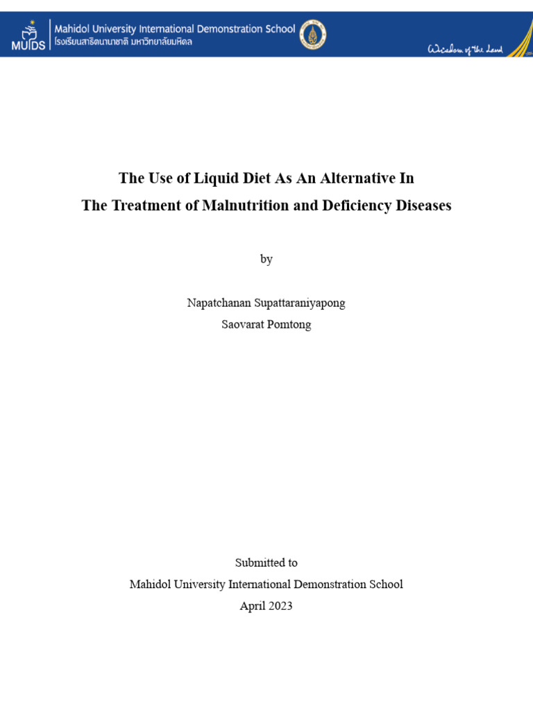 Capstone Final Project Download Free Pdf Malnutrition Dieting