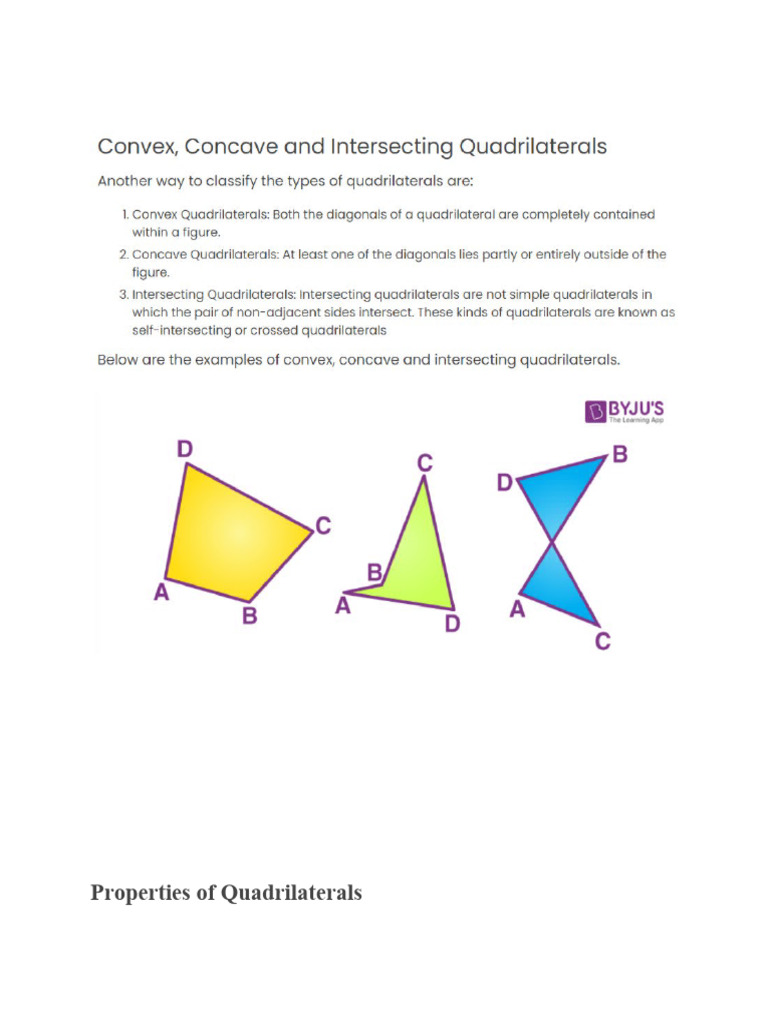 Properties of Quadrilateral | PDF | Rectangle | Elementary Geometry