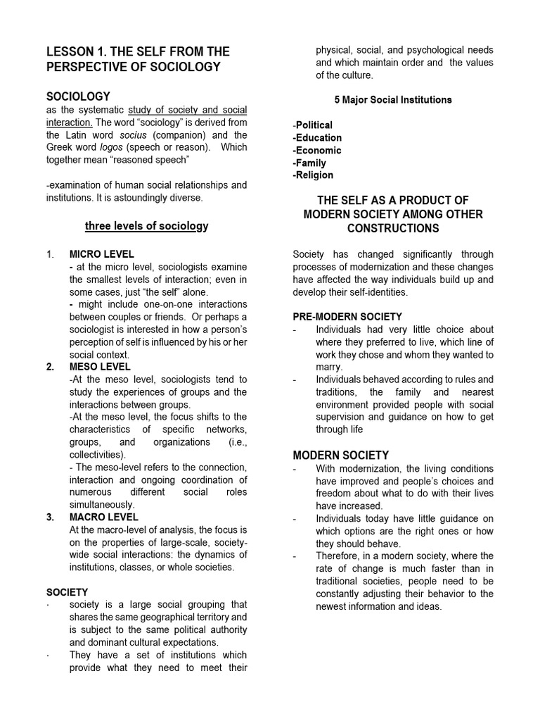 Uts Notes Pdf Self Esteem Anthropology