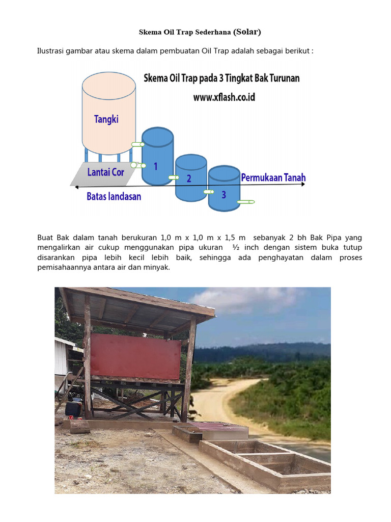 Skema Oil Trap Sederhana dan Fungsinya | PDF
