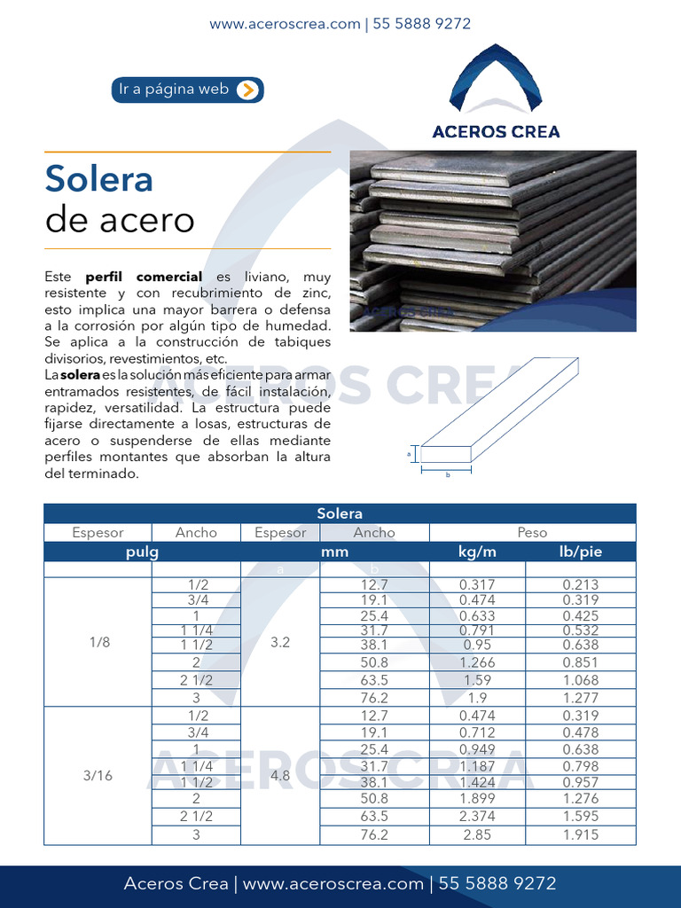 Perfil Solera - Aceros Crea | PDF | Rieles | Materiales