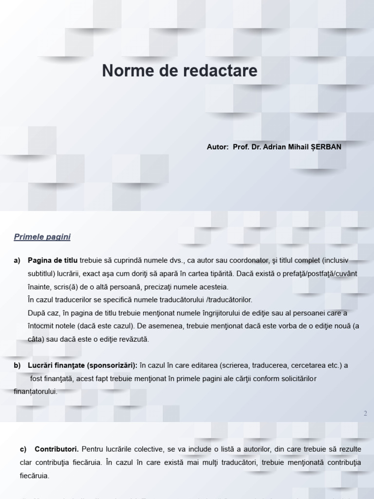 Norme de Redactare | PDF