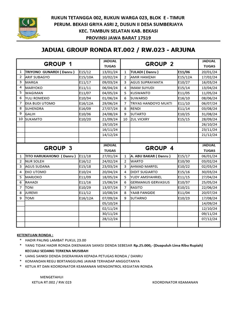 5 Jadwal Ronda 2024 | PDF