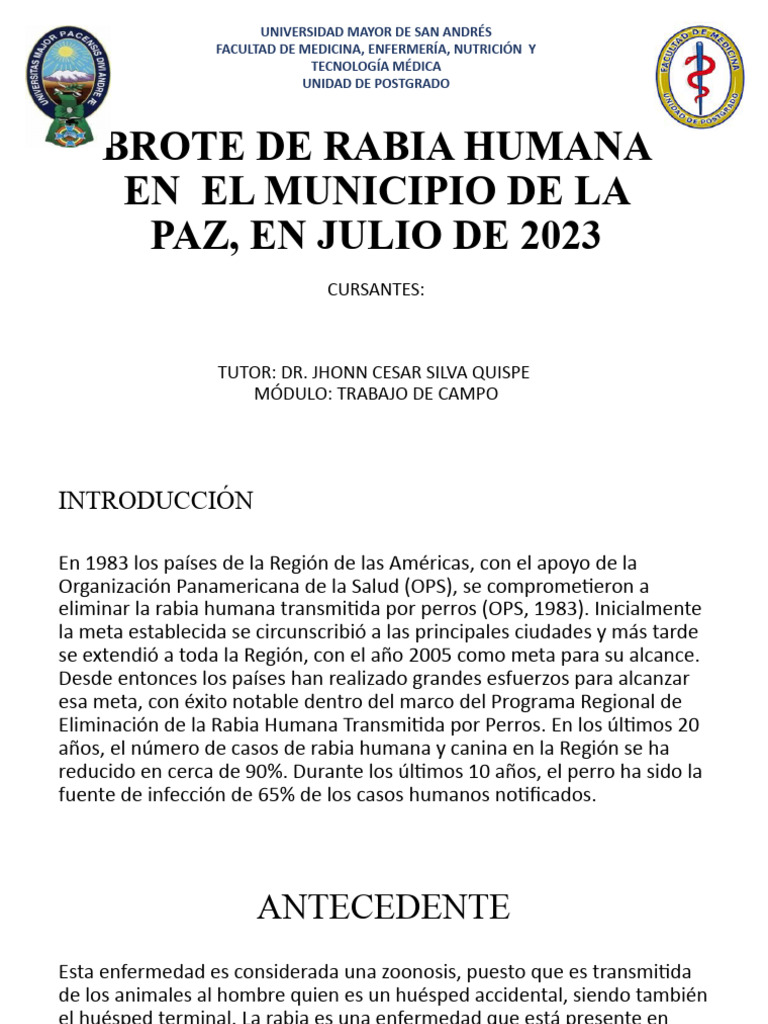 Caso Practico Rabia Humana - Complemento Paso 1 Al 4 | PDF | Rabia ...
