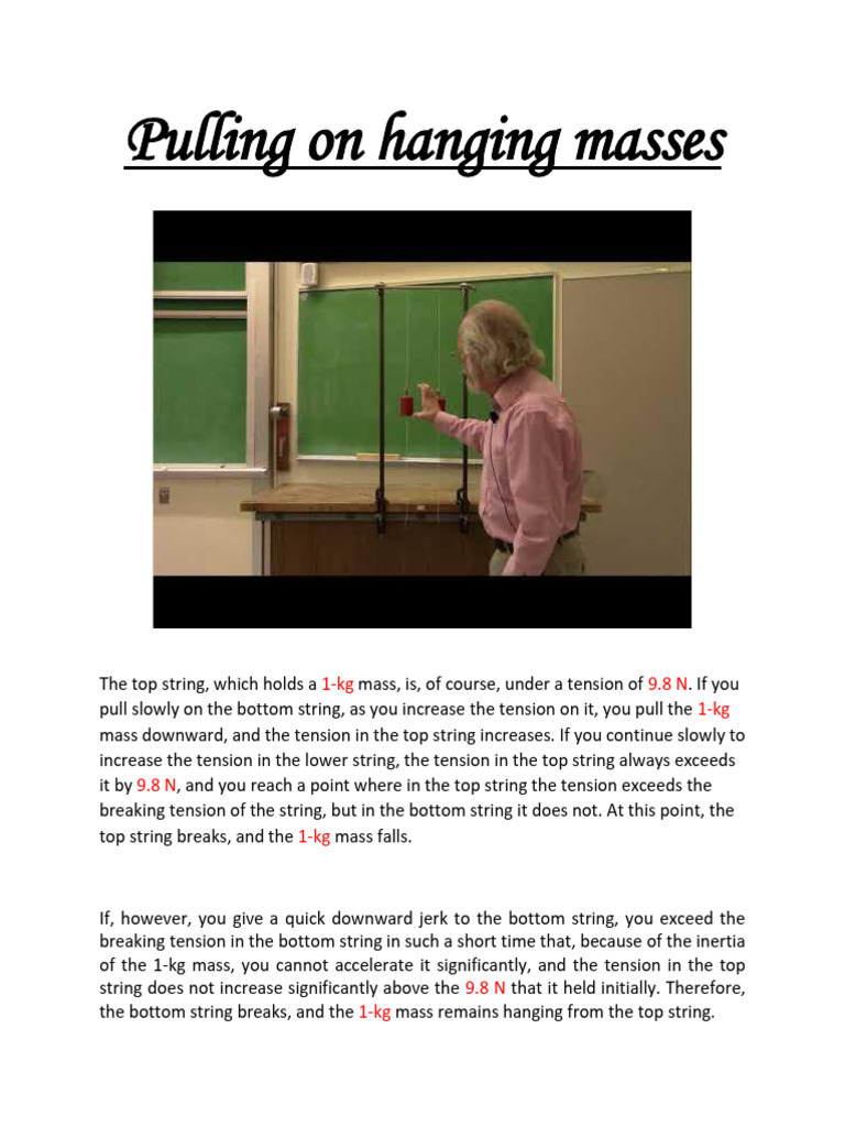 Pulling On Hanging Masses | PDF